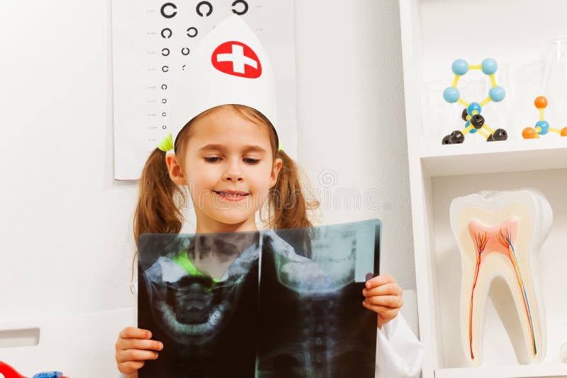 Young 5 Years Old Dentist Studying a Skull X-ray Stock Image - Image of ...