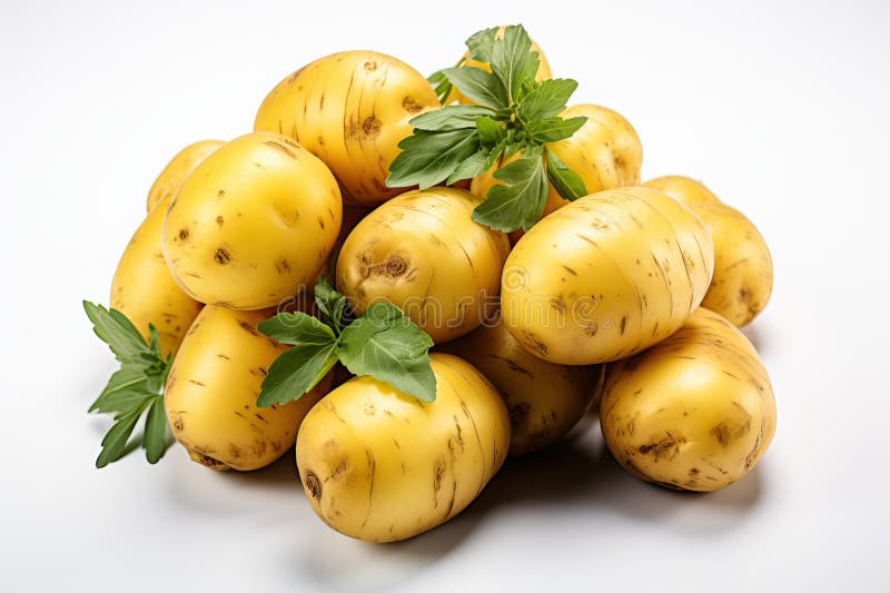 Young Yellow Potato Isolated on White Background. Stock Image - Image ...
