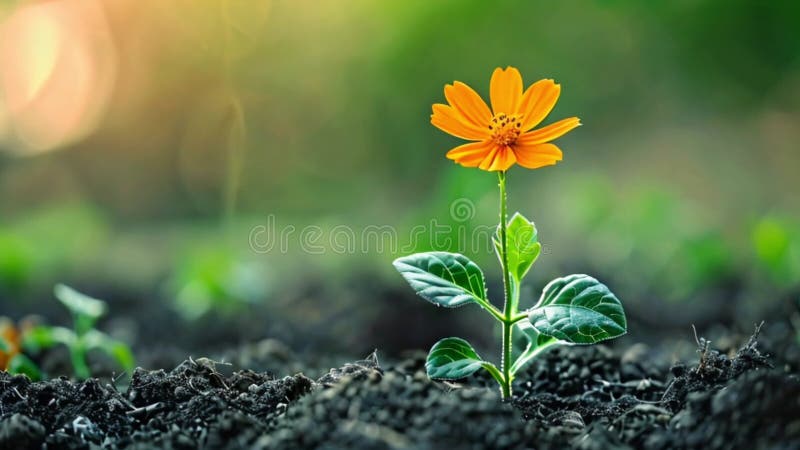 Flower Growing through Cracked Asphalt Road Footage Stock Video - Video ...