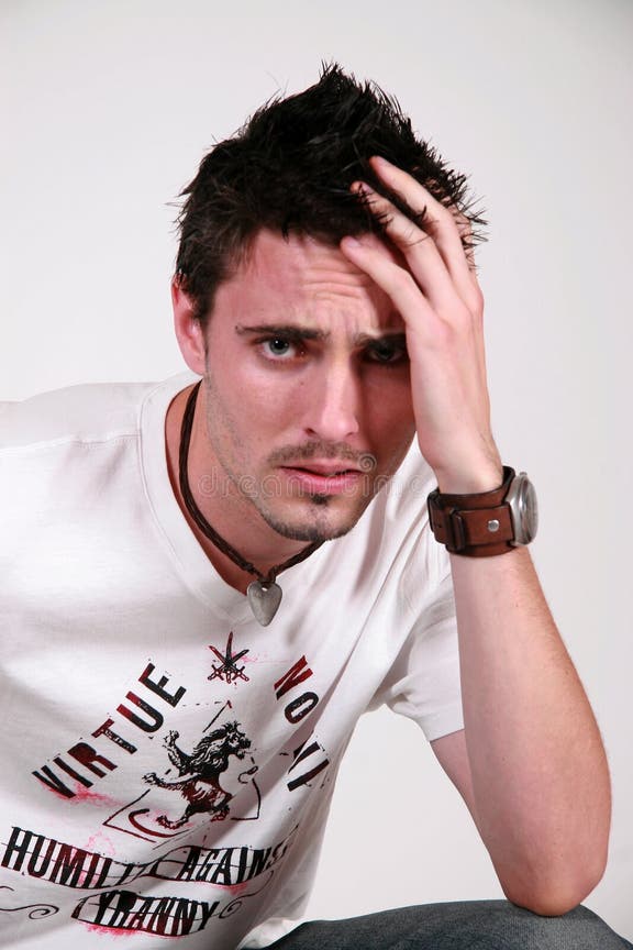 Younger Male, Scruffy Looking Stock Image - Image of defeat, brown: 2581931