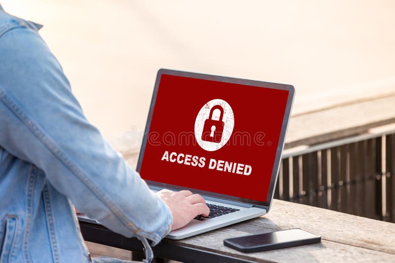 Your Access is Denied on Laptop Screen Concept, Protection Security ...