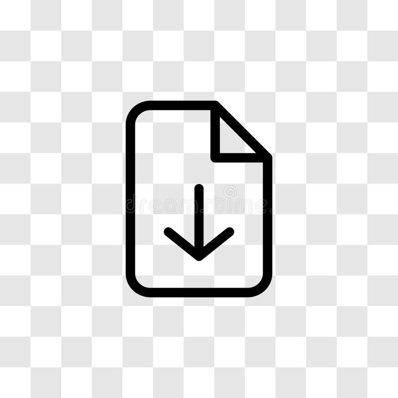 Document Download Icon - Simple Line Style Stock Vector - Illustration ...