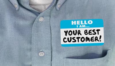 Your Best Customer Hello Name Tag Loyal Client Stock Illustration ...