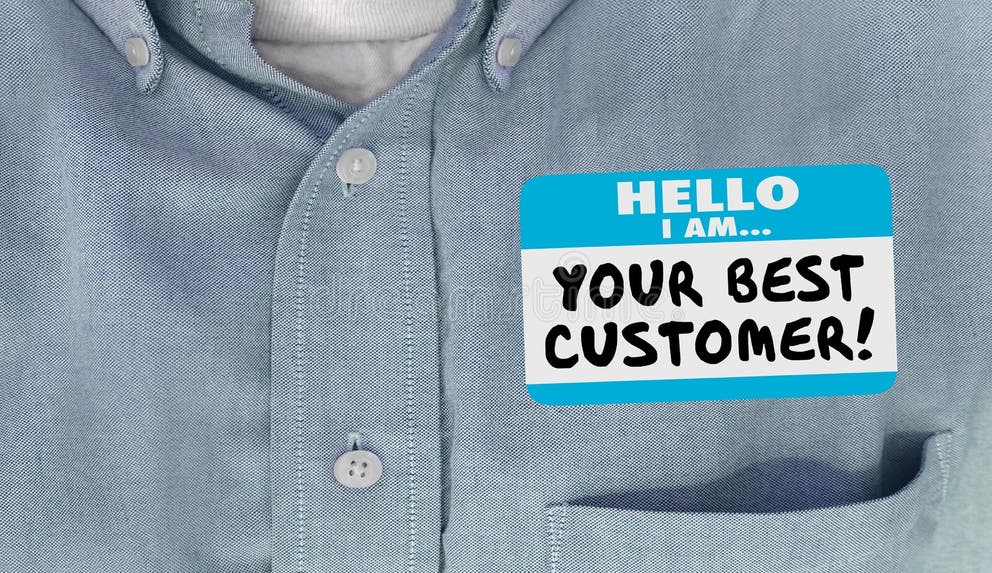 Your Best Customer Hello Name Tag Loyal Client Stock Illustration ...