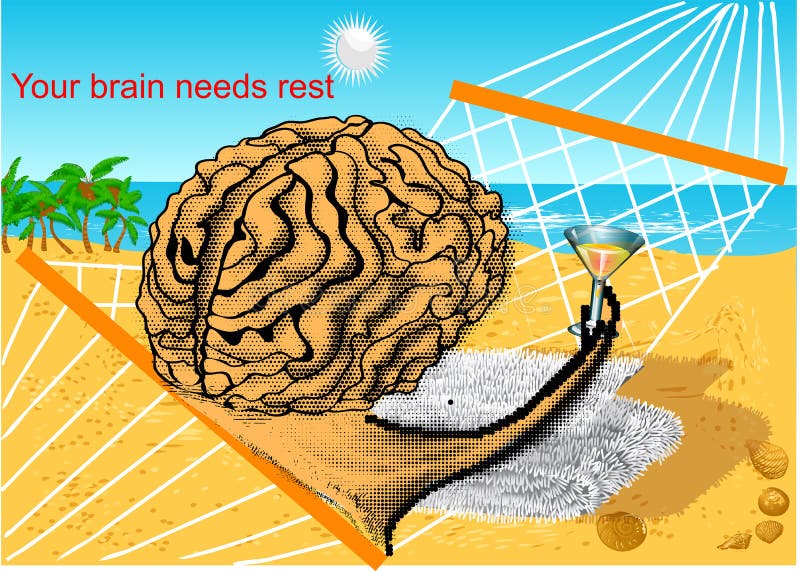Brain Rest Cartoon stock vector. Illustration of brain - 186740073