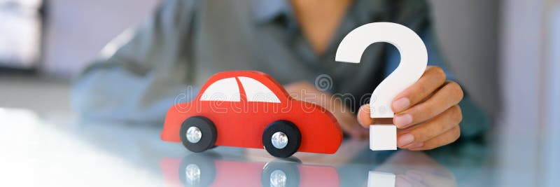 Your Car Covered Insurance Question Mark Stock Photo - Image of blue ...