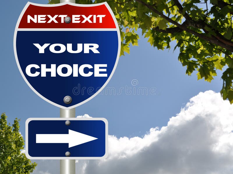 Your choice road sign stock illustration. Illustration of conclusion ...