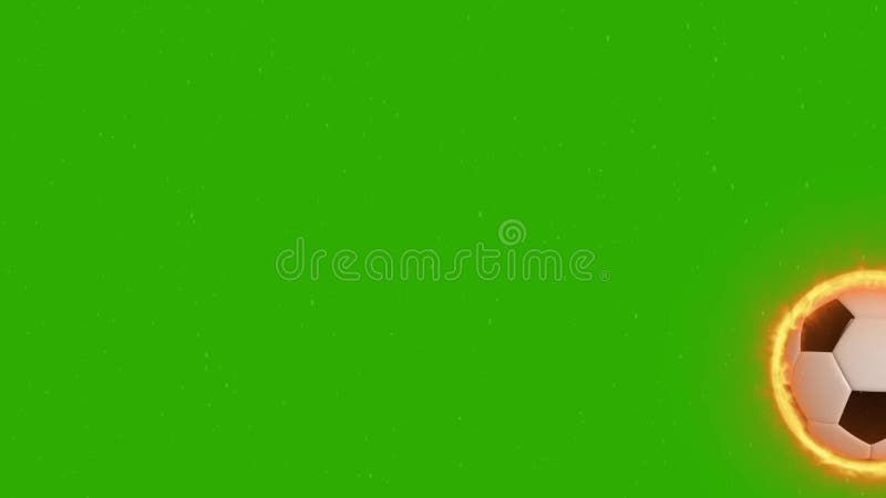 Football with Burning Fire on Green Screen Background Stock Footage ...