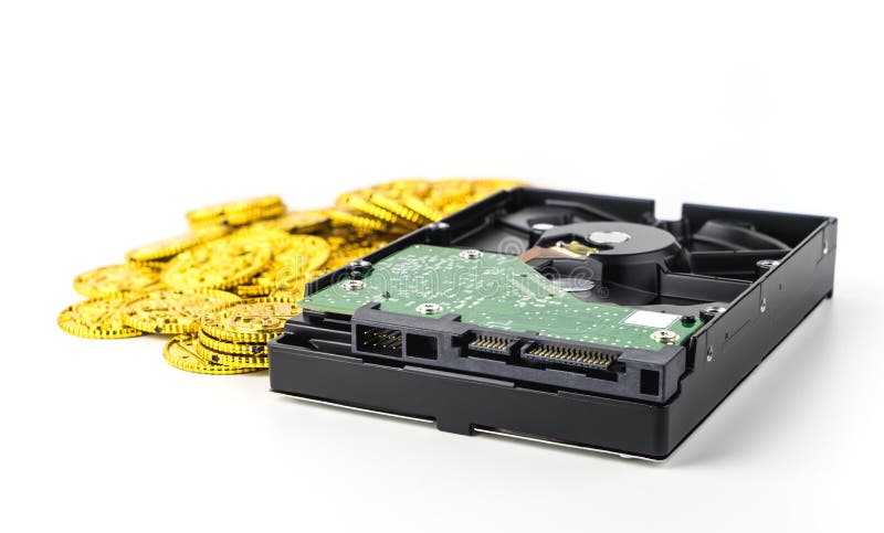 Gold USB disk and keyboard stock image. Image of removable - 18035185