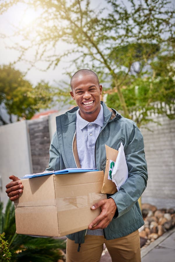 Your Delivery is Next on My List. Portrait of a Courier Making a ...