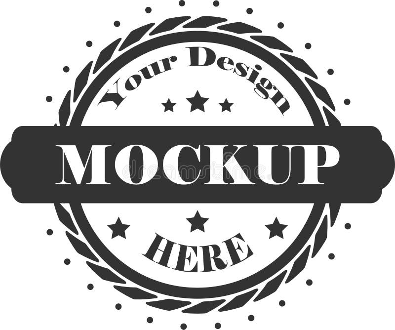 YOUR DESIGN HERE Black Isolated Print Stamp on White Background Stock ...