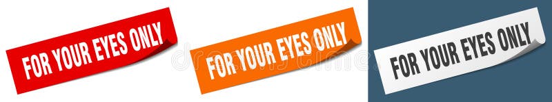 For Your Eyes only Banner. for Your Eyes only Speech Bubble Label Set ...