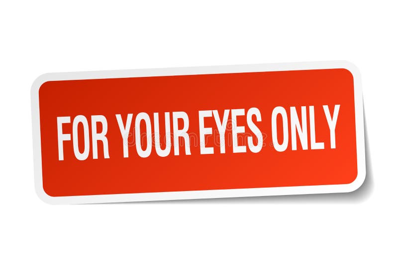 For Your Eyes only Red Square Sticker Stock Vector - Illustration of ...