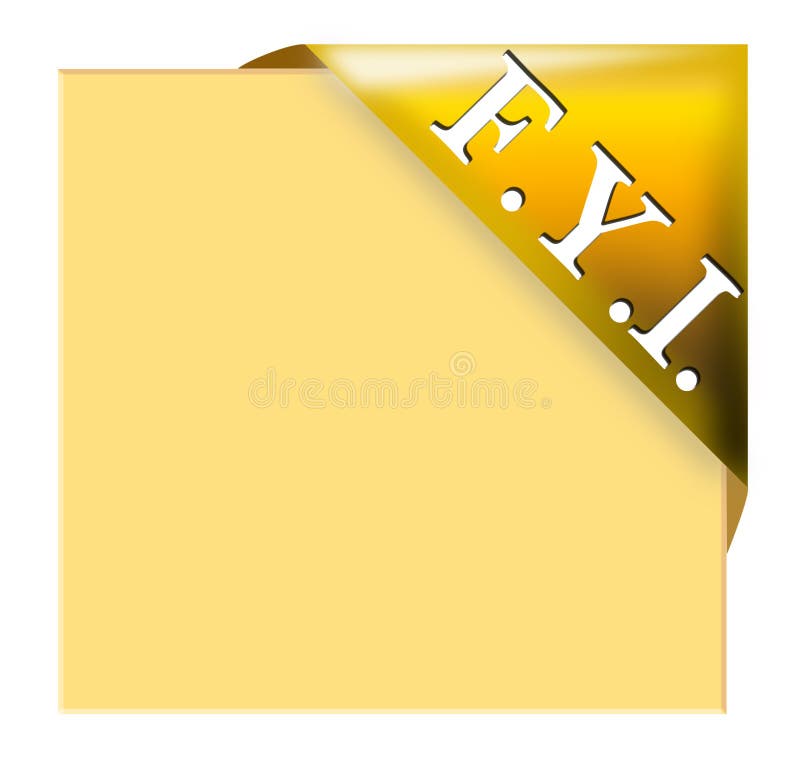 For Your Information Memo Tag Stock Illustration - Illustration of ...