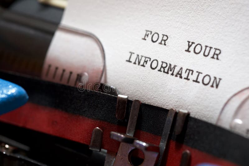 For Your Information Phrase Stock Image - Image of texture, creative ...