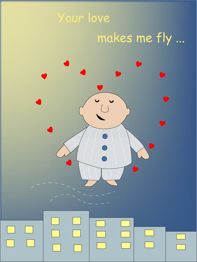 Your love makes me fly stock vector. Illustration of moon - 29422397