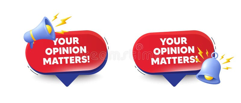 Your Opinion Matters Symbol. Survey or Feedback Sign. Red Speech ...