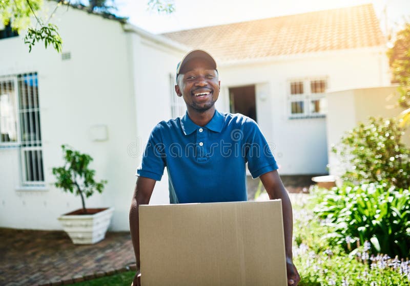 Your Package is in Safe Hands. Portrait of a Young Delivery Man ...