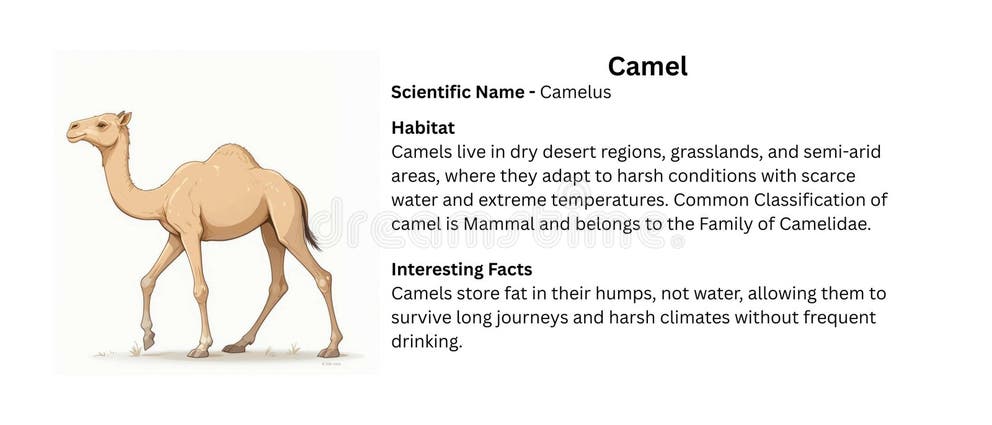 Desert Dweller: a Close-Up of the Majestic Camel Stock Illustration - Illustration of wildlife ...
