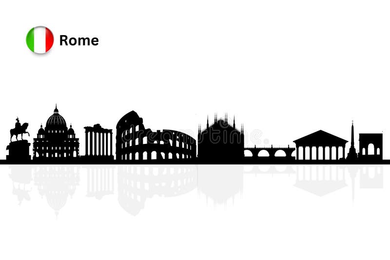 Rome Skyline, Rome Cityscape, Rome Skyscraper Buildings Vector ...