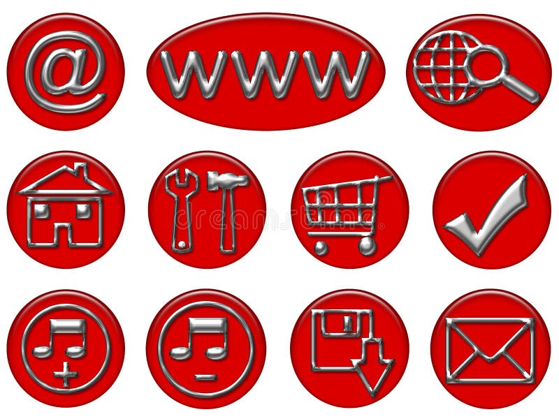 Your Red & Gray Shiny Web Button Icons Are Ready Picture. Image: 9729941