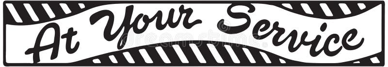 We are at Your Service Retro Store Sign Design Stock Vector ...