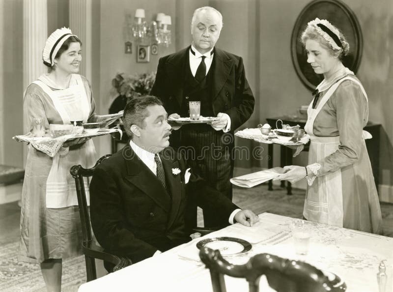 At your service stock image. Image of 1940s, male, home - 52033455