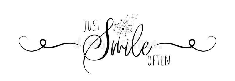 Just Smile Often, vector stock vector. Illustration of wording - 282474431