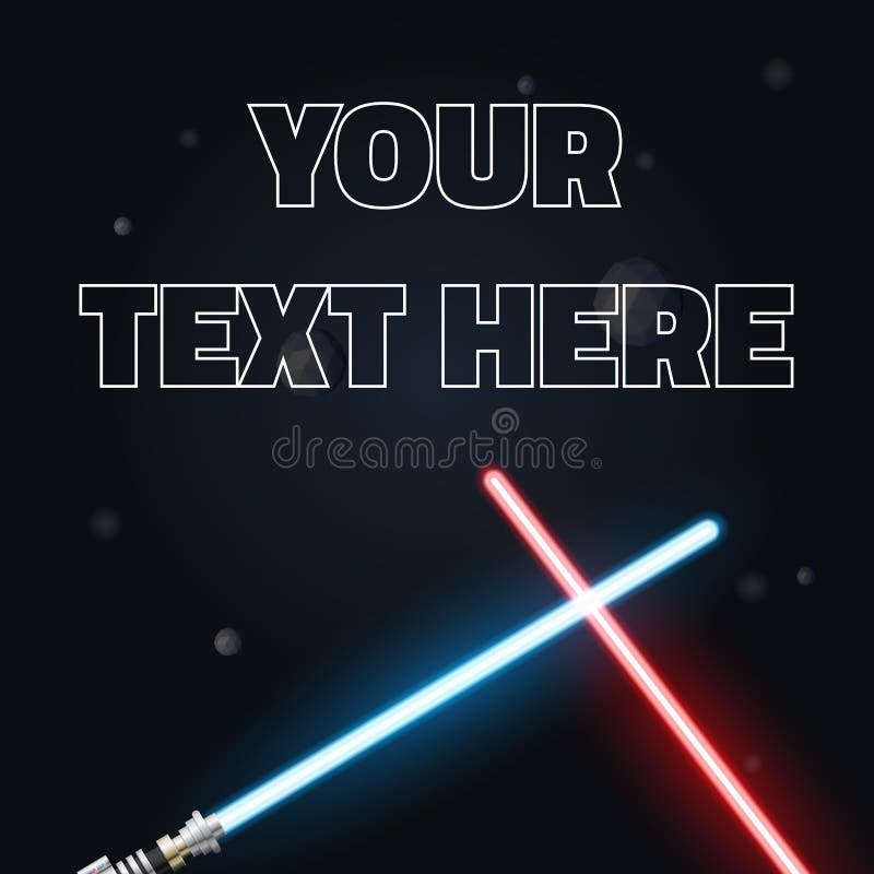 Your Text Here Banner. Vector Illustration of Light Swords, Neon for ...