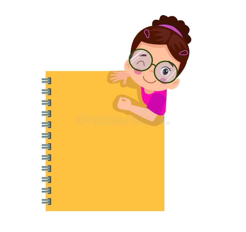 Your Text Here Cute Boy Holding Note Paper Stock Vector - Illustration ...