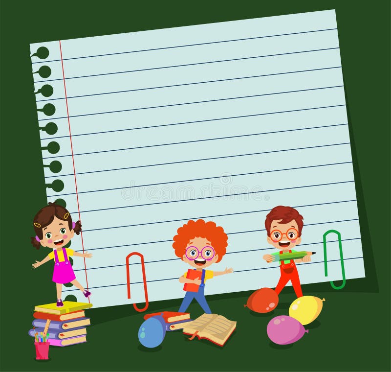 Your Text Here Cute Kid Holding Note Paper Stock Vector - Illustration ...