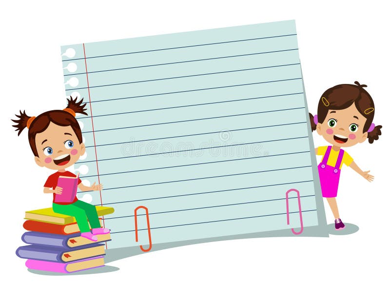 Your Text Here Cute Kid Holding Note Paper Stock Vector - Illustration ...