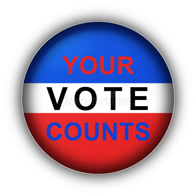 Your Vote Counts stock illustration. Illustration of button - 16709471