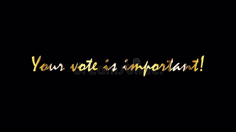 Your Vote is Important Golden Text Motion Stock Footage - Video of ...