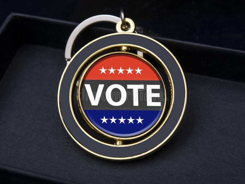 Your Vote Matters - USA Vote Badge Inside a Key Chain Stock Image ...