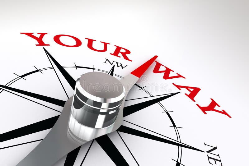 Find Your Way - Gold Compass Gives Directions To Traveler Stock ...
