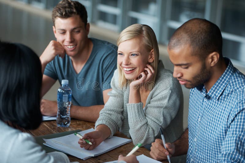 Youre Excellent at this. a Group of College Students Sitting Together ...