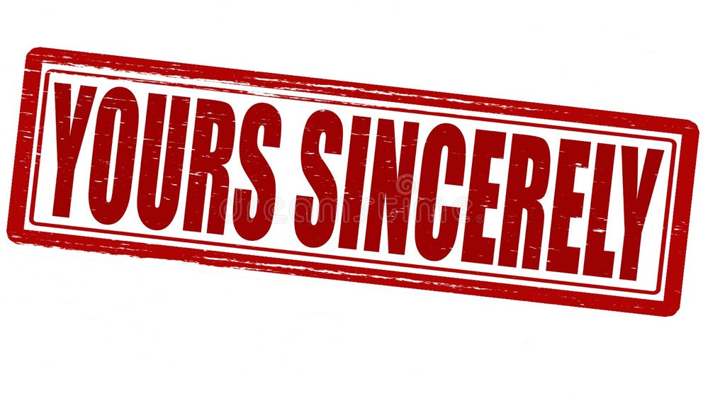 Yours sincerely stock illustration. Illustration of freely - 109934062