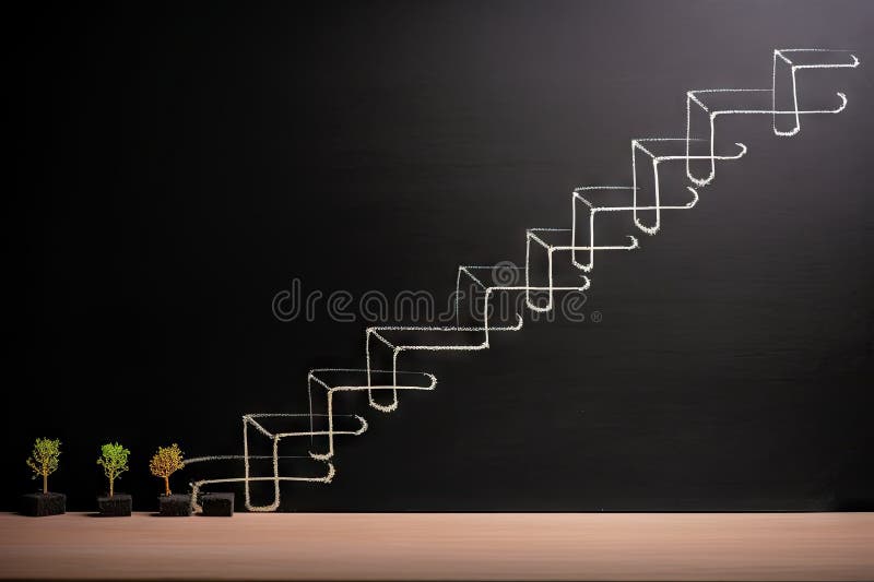 Yourself Improve Concept Business Education Blackboard Drawing Chalk ...