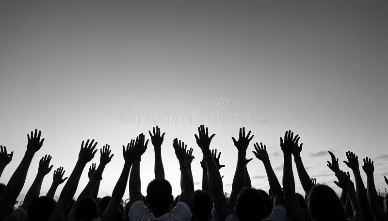 Youth Day Concept Hands Raised in Unity, Symbolizing the Strength and ...