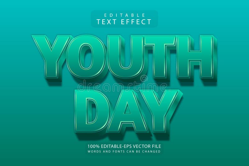 Youth Day Editable Text Effect 3 Dimension Emboss Modern Style Stock ...