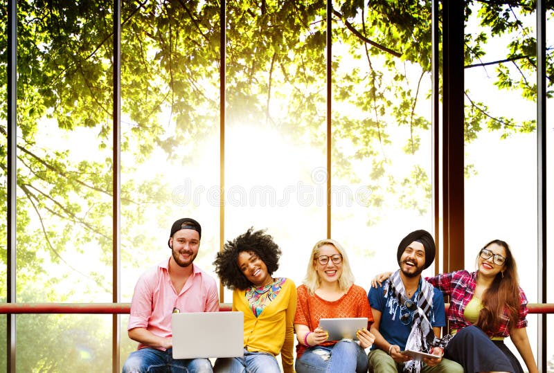 Youth Friends Friendship Technology Together Concept Stock Image ...