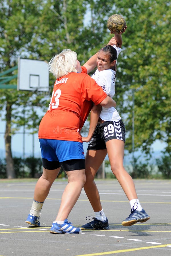 Youth handball game editorial image. Image of jump, girl - 12736885