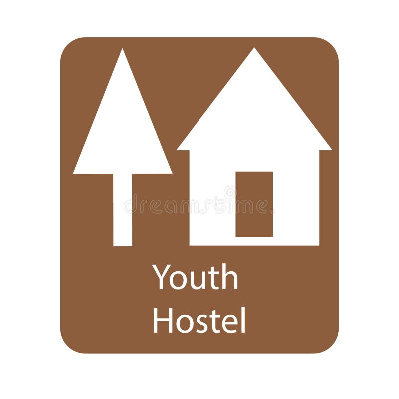 Youth hostel sign and text stock vector. Illustration of advertising ...