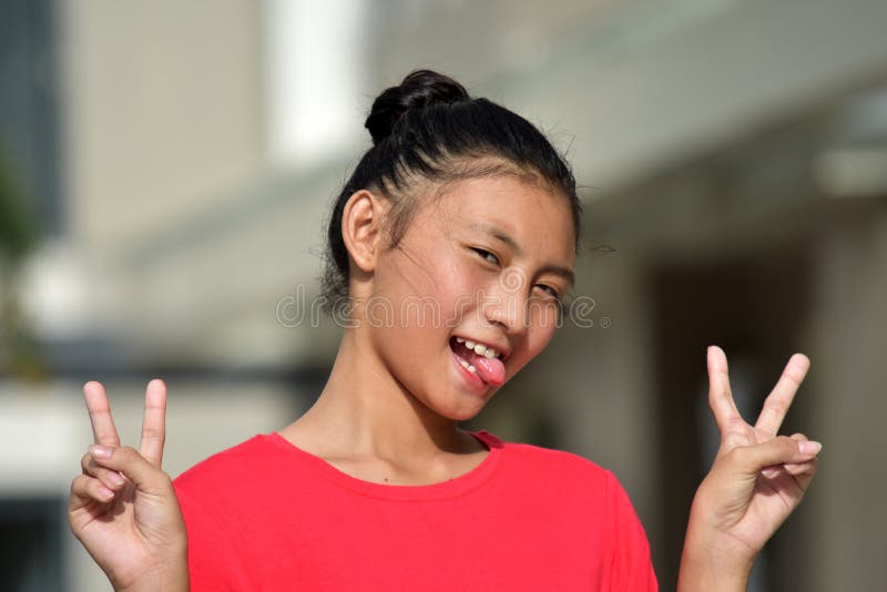 Boy and Peace Sign stock image. Image of male, youthful - 105096335