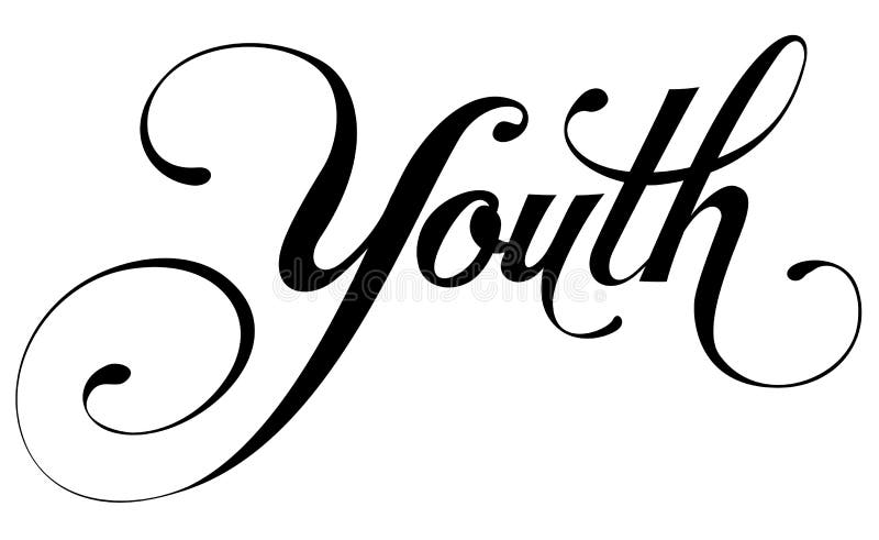 `Youth` calligraphy stock vector. Illustration of adolescence - 150336780