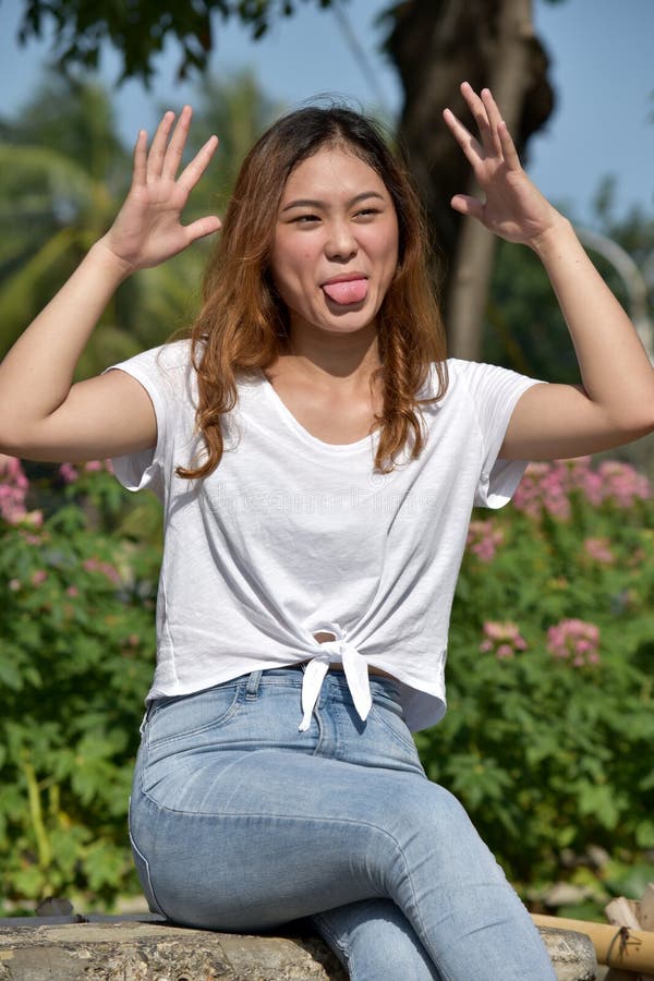 Youthful Diverse Female Making Funny Faces Stock Photo - Image of ...