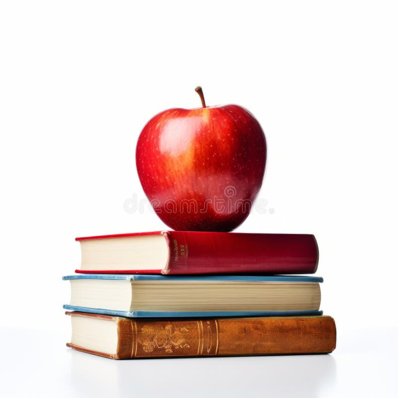 Youthful Energy: an Apple on Books in a Bold and Sharp Education Image ...