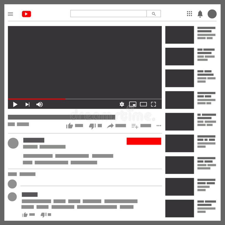 YouTube Computer Version. Social Media, Video Channel Stock ...