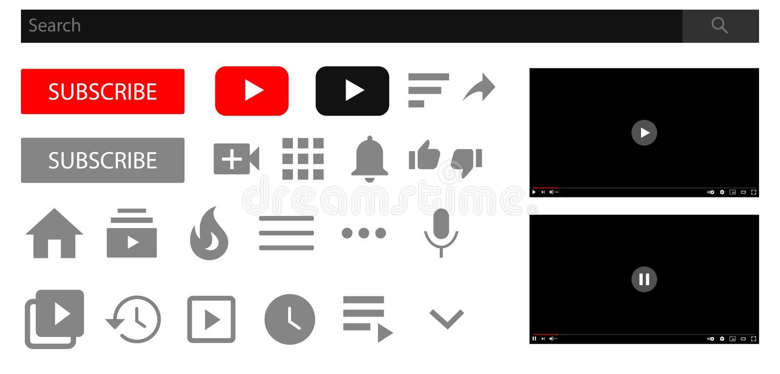 Youtube Multimedia Player Window Template. Youtube Video Template ...